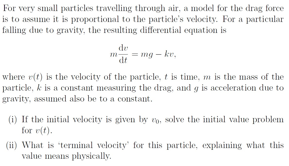 Solved For very small particles travelling through air, a | Chegg.com