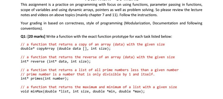 Solved code in c++ and please read the first paragraph | Chegg.com