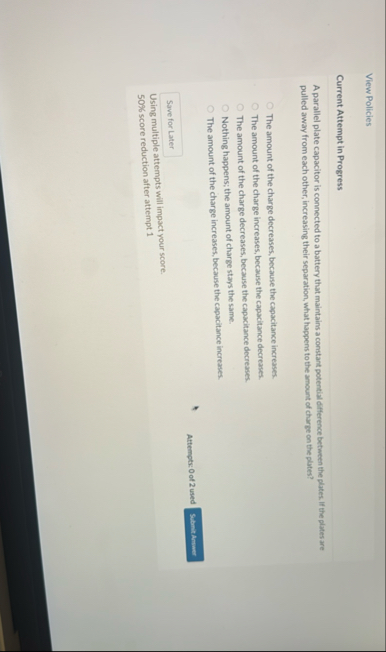 Solved View PoliciesCurrent Attempt in ProgressA parallel | Chegg.com