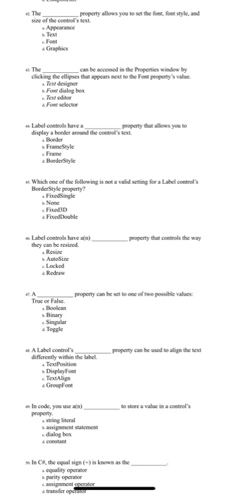 Solved Visual C#2 Practice questions for visual Studio and | Chegg.com