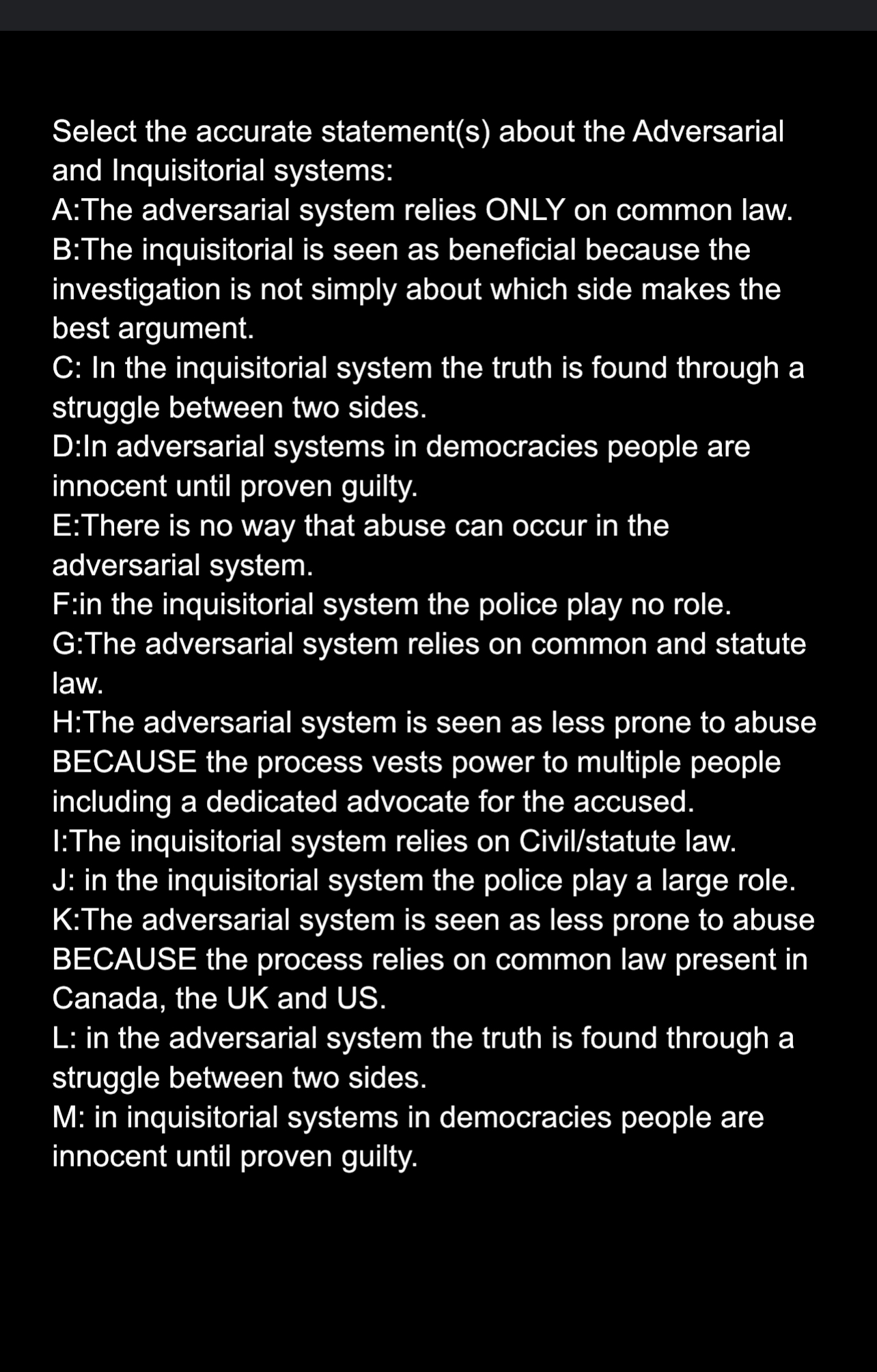 Select the accurate statement(s) ﻿about the | Chegg.com