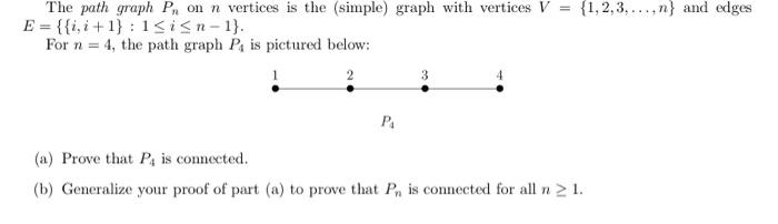 Solved The path graph Pn on n vertices is the (simple) graph | Chegg.com