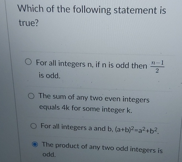 Solved Which of the following statement is true?For all | Chegg.com