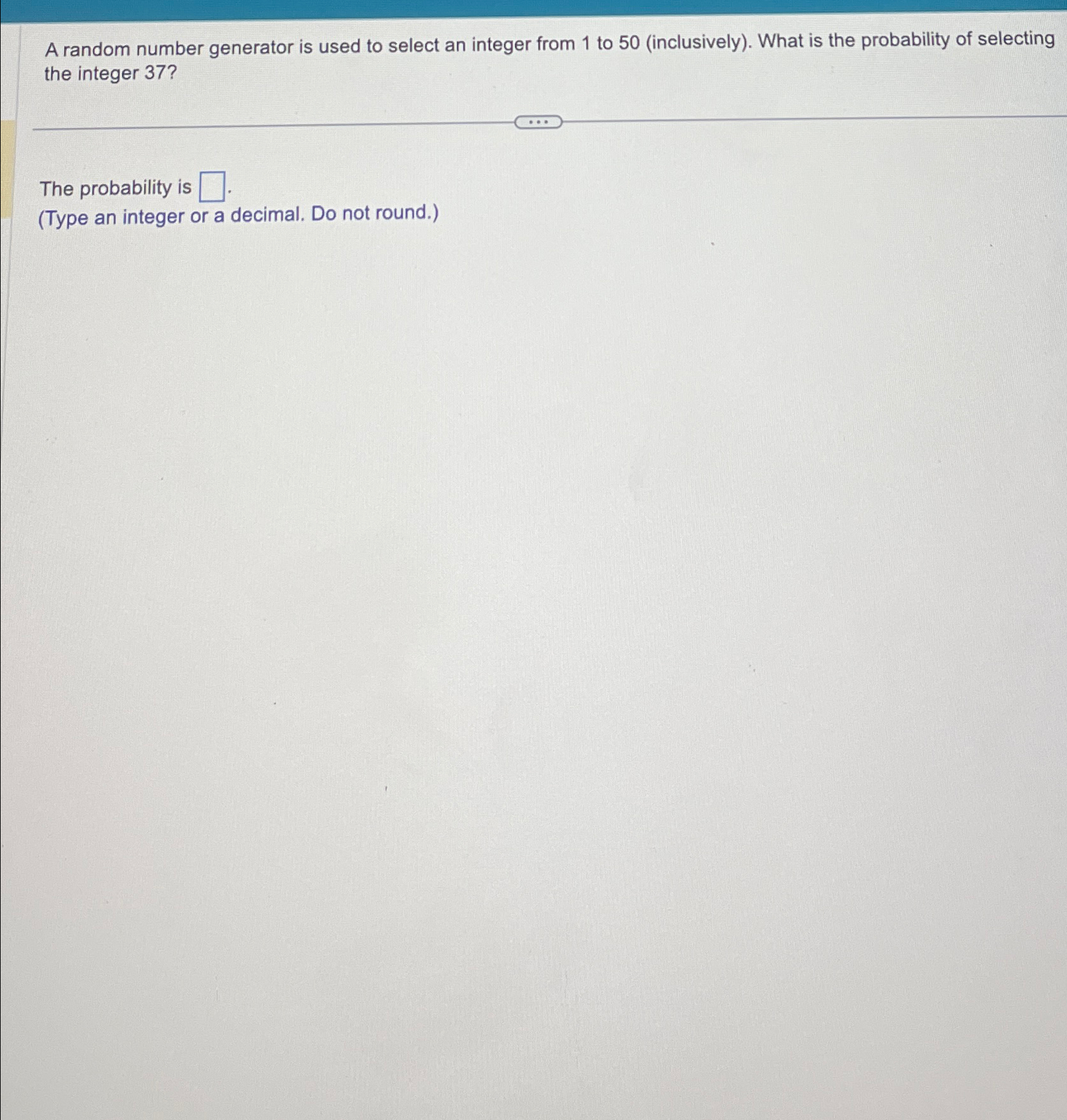 Solved A random number generator is used to select an | Chegg.com