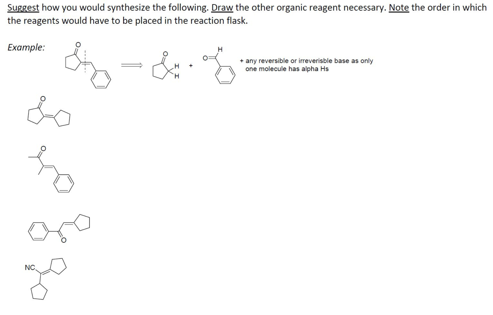 Suggest how you would synthesize the following. Draw | Chegg.com