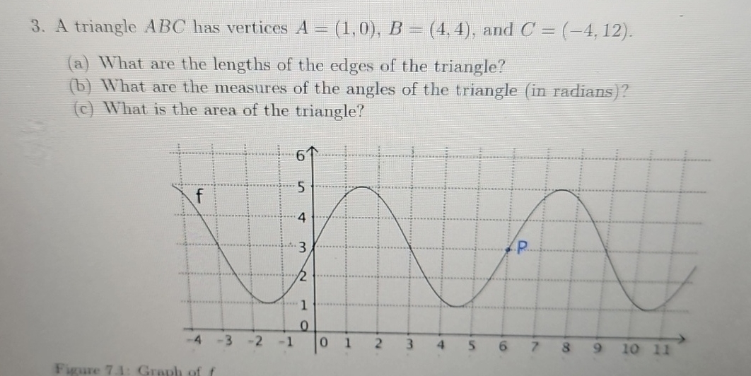 Solved A triangle ABC has vertices A=(1,0),B=(4,4), ﻿and | Chegg.com