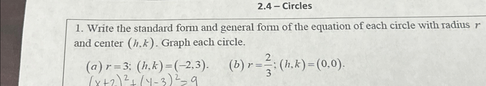 Solved Write the standard form and general form of the | Chegg.com