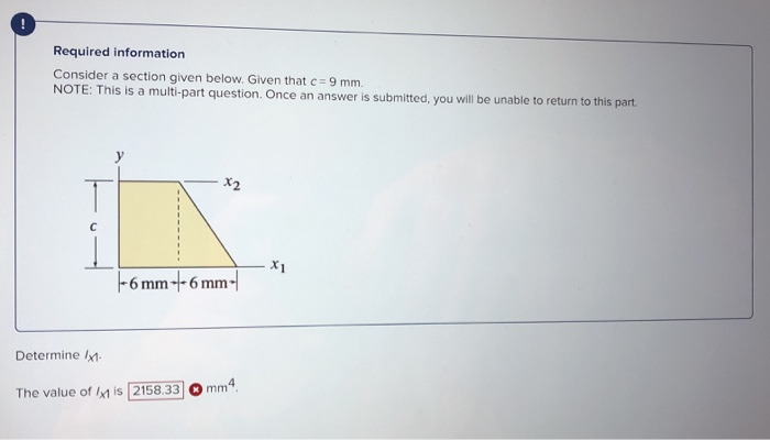 Solved Required information Consider a section given below. | Chegg.com