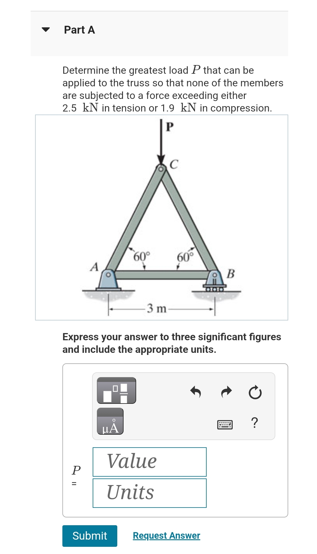 Solved Part Adetermine The Greatest Load P that Can Be