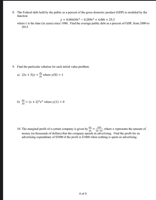 Solved MATH 1325 NAME CALCULUS FOR BUSINESS AND SOCIAL | Chegg.com