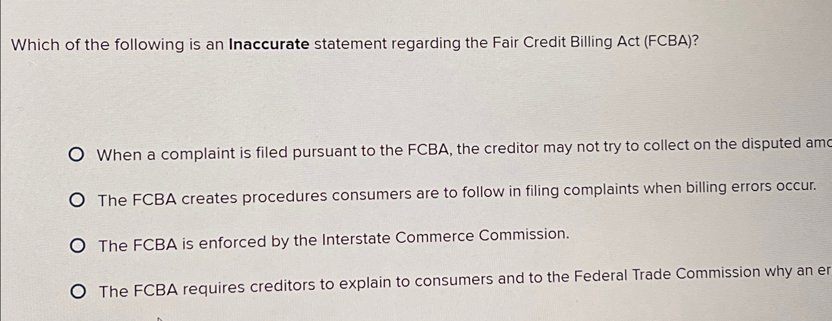 Solved Which of the following is an Inaccurate statement | Chegg.com