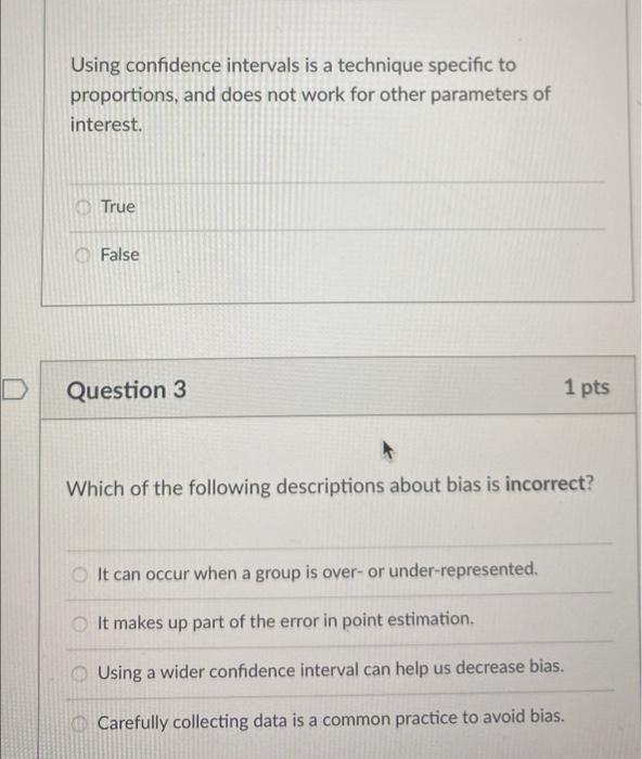 Solved Using confidence intervals is a technique specific to | Chegg.com