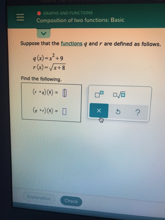 Solved GRAPHS AND FUNCTIONS Composition of two functions: | Chegg.com