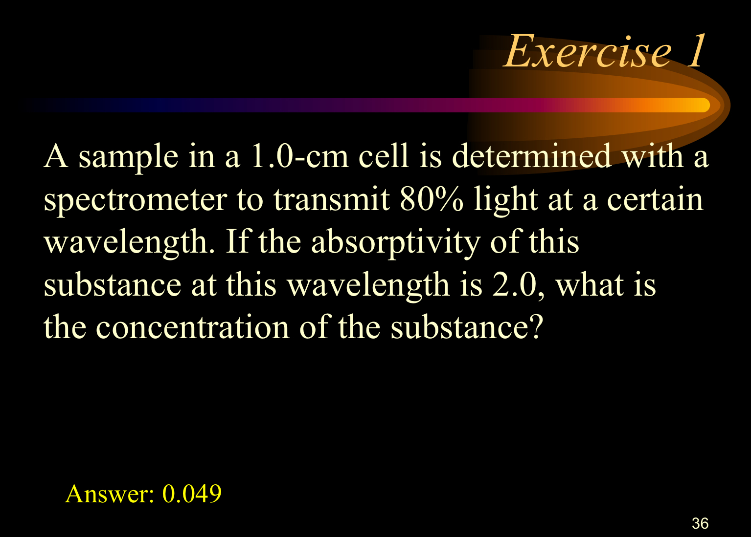 Solved Exercise 1A sample in a 1.0-cm ﻿cell is determined | Chegg.com