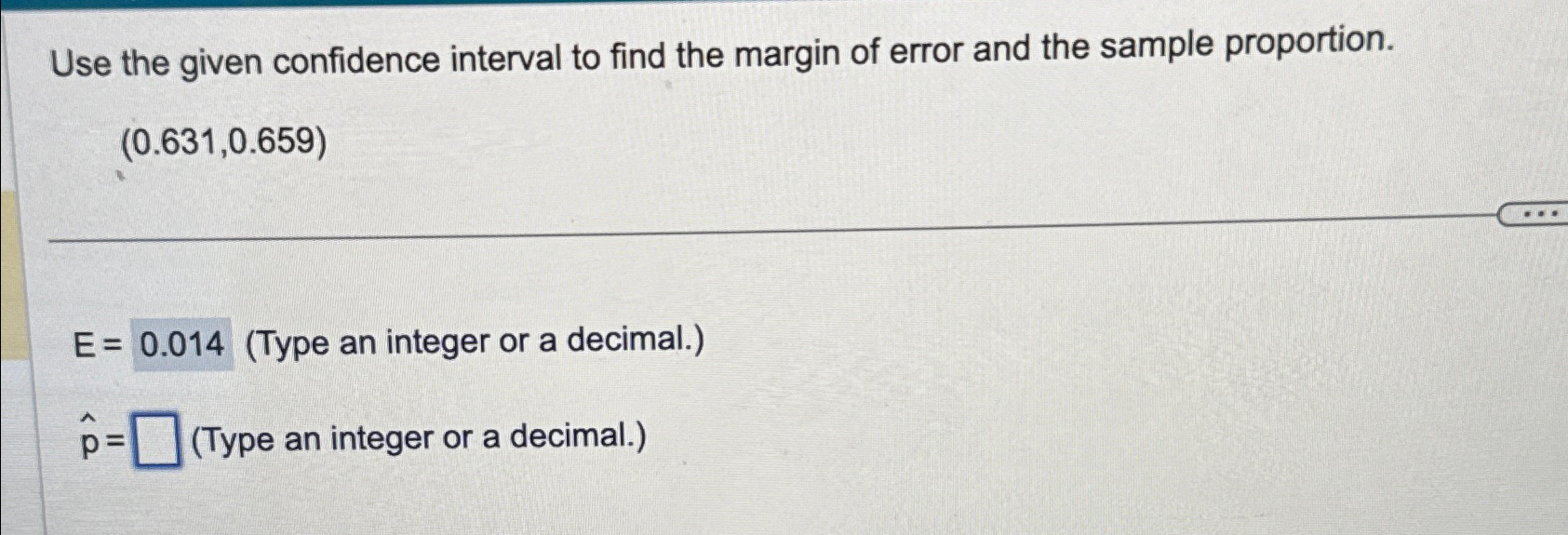 Solved Use the given confidence interval to find the margin | Chegg.com