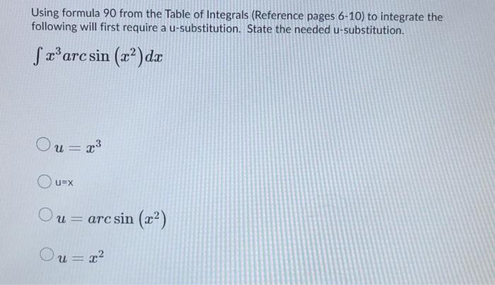 Solved Which formula number from the Table of Integrals (See | Chegg.com