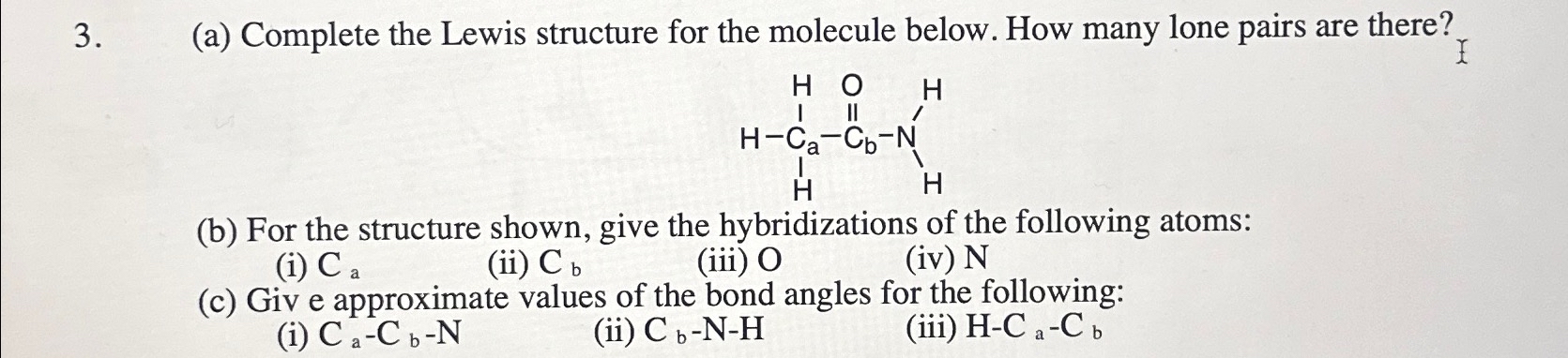 Solved (a) ﻿Complete the Lewis structure for the | Chegg.com