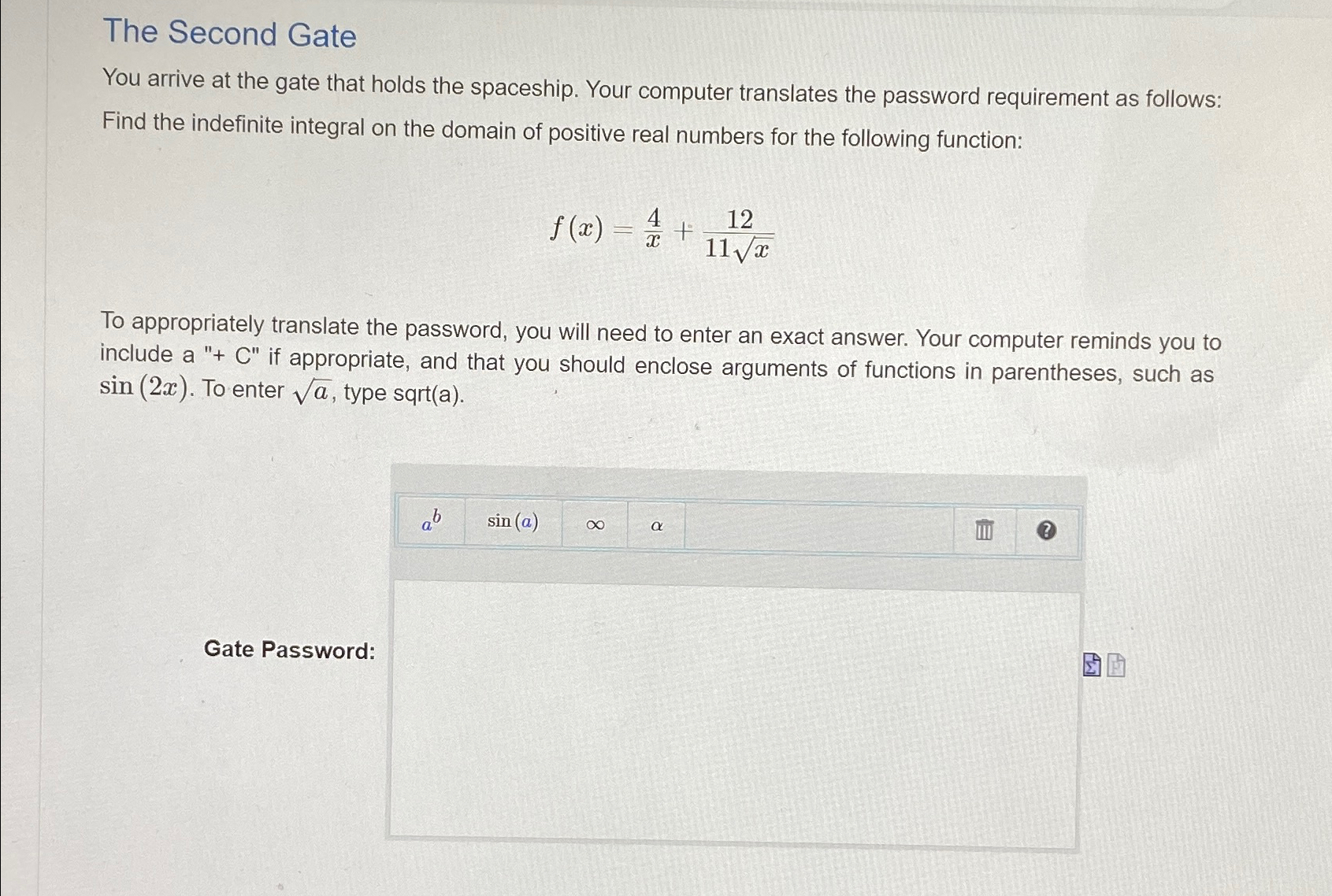 Solved The Second GateYou arrive at the gate that holds the | Chegg.com