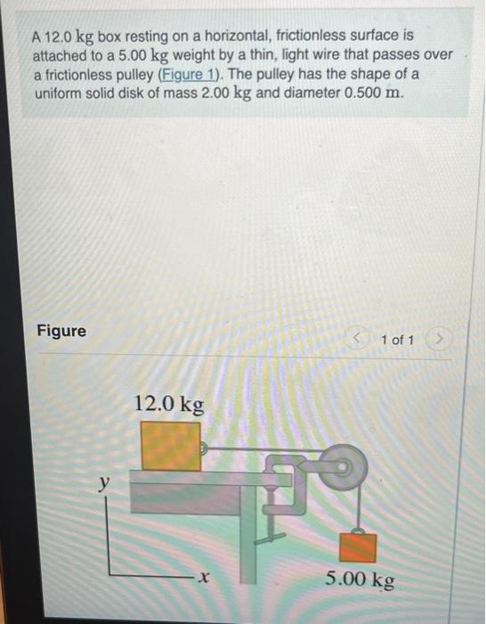 Solved A 12.0 kg box resting on a horizontal, frictionless | Chegg.com
