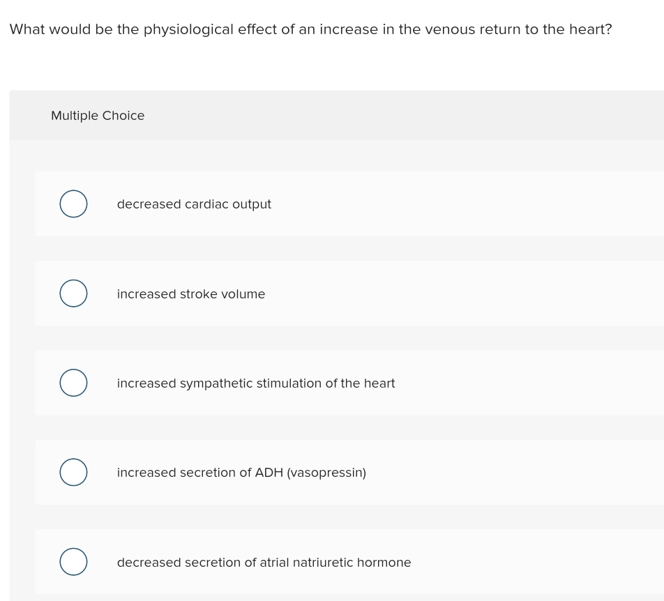 Solved What would be the physiological effect of an increase | Chegg.com