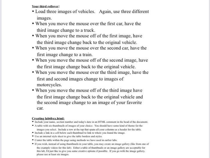 Solved Your first rollover: We are rolling over the image to | Chegg.com