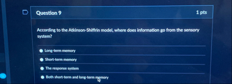 Solved Question 91 ﻿ptsAccording to the Atkinson-Shifftin | Chegg.com