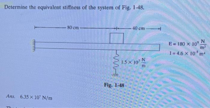 Solved Determine the equivalent stiffness of the system of | Chegg.com