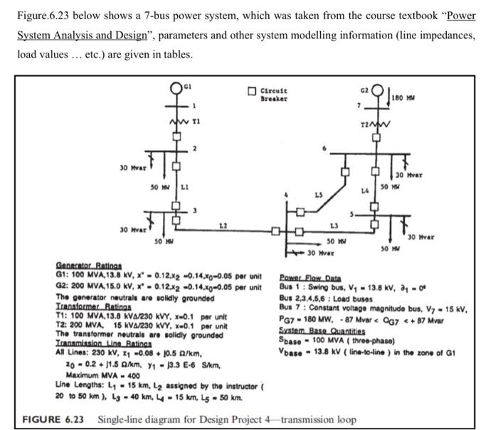 Solved Figure.6.23 below shows a 7-bus power system, which | Chegg.com