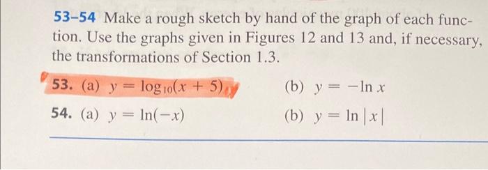 Solved 53-54 Make a rough sketch by hand of the graph of | Chegg.com