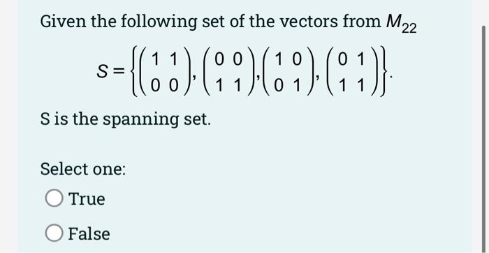 Solved Let V be the set of all 2×2 matrices A=(acbd), where | Chegg.com