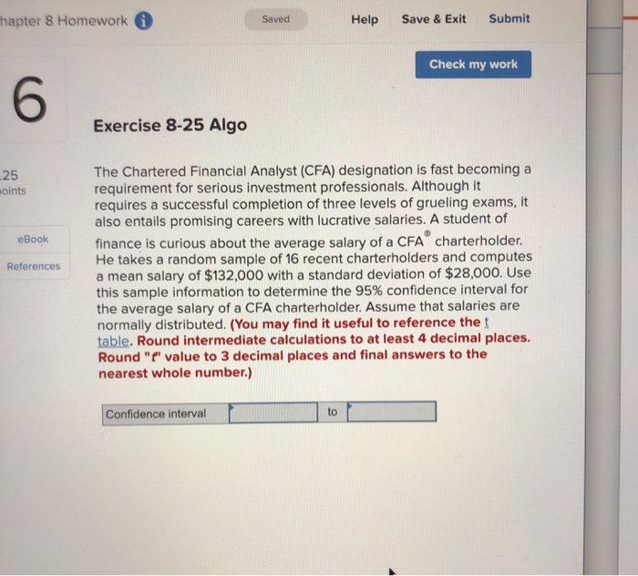 Solved hapter 8 Homework i Saved Help Save & Exit Submit | Chegg.com