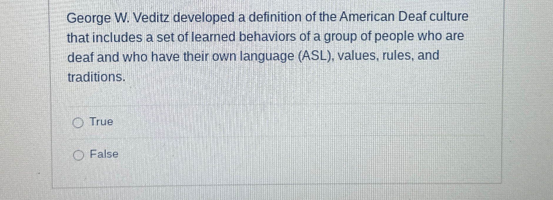 Solved George W. ﻿Veditz developed a definition of the | Chegg.com