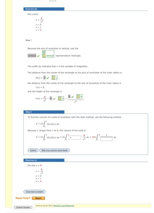 Solved Ercise the axis Step 1 Because the ris of revolution | Chegg.com