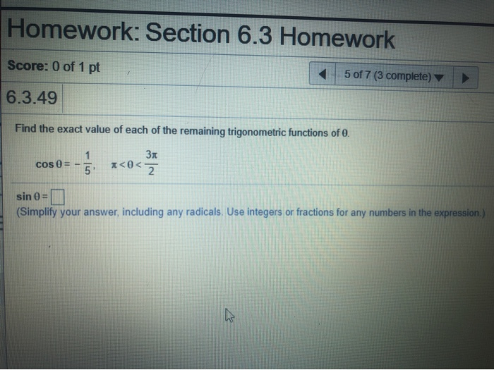 Solved Homework Section 6 3 Homework Score 0 Of 1 Pt 5 Of