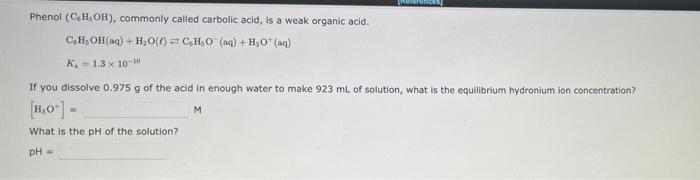 Solved LINIC Phenol (C. HOH), commonly called carbolic acid, | Chegg.com