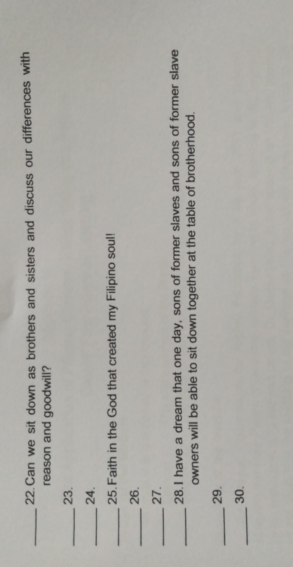 Solved DLC: Score: On the blank before each number, write | Chegg.com