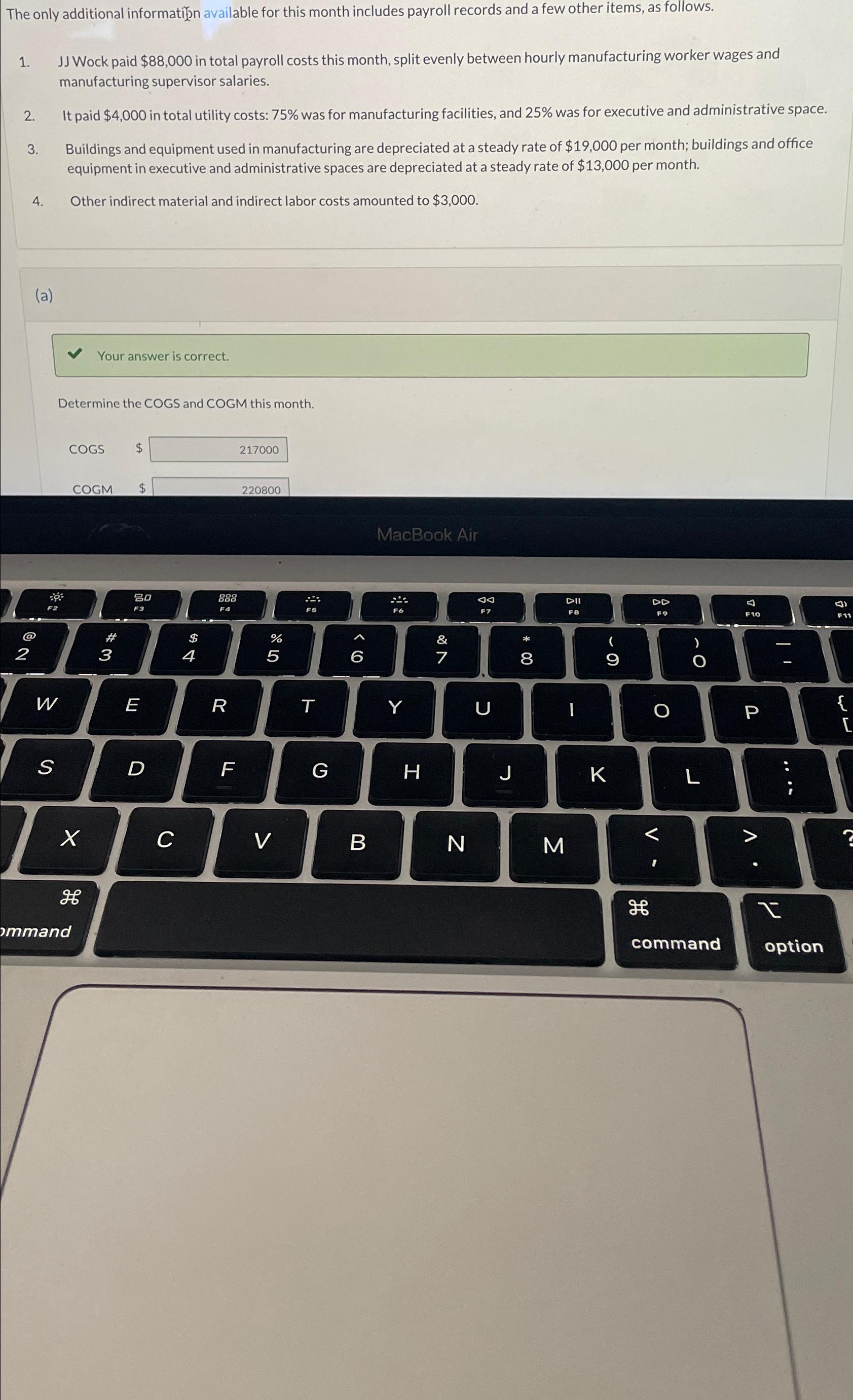 Solved The only additional informati in available for this | Chegg.com