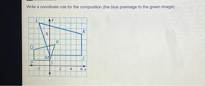 Solved Write a coordinate rule for the composition (the blue | Chegg.com