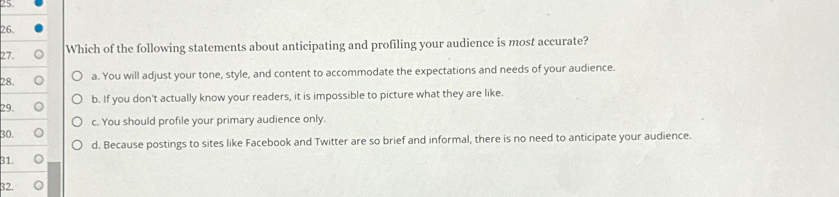 Solved Which of the following statements about anticipating | Chegg.com