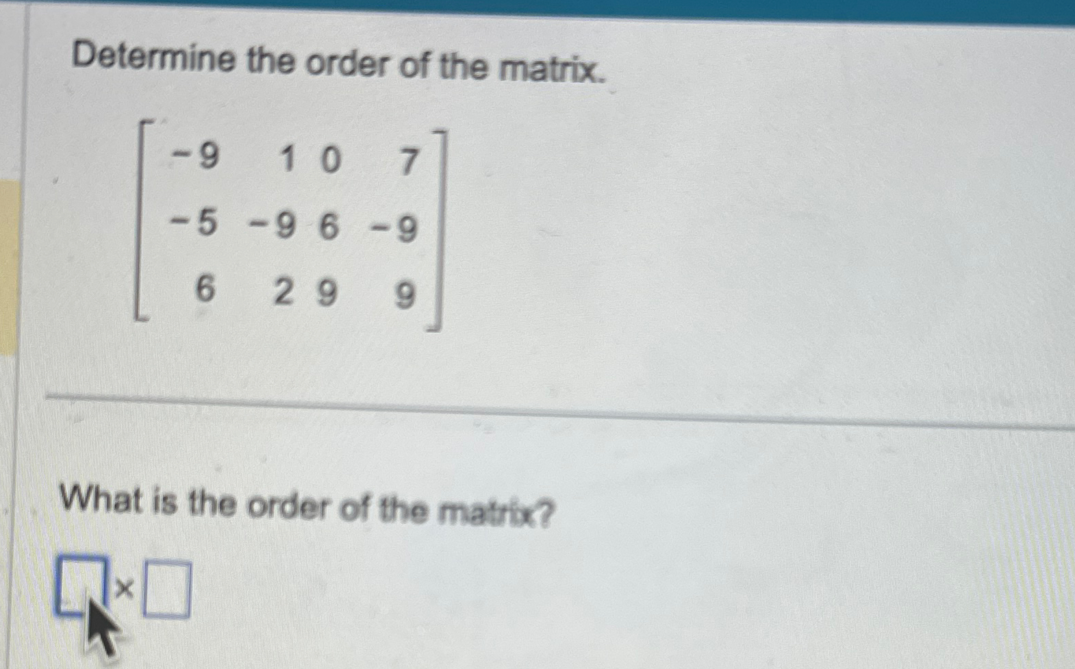 Solved Determine the order of the | Chegg.com