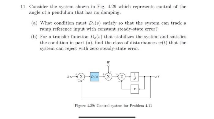 Solved 11. Consider the system shown in Fig. 4.29 which | Chegg.com