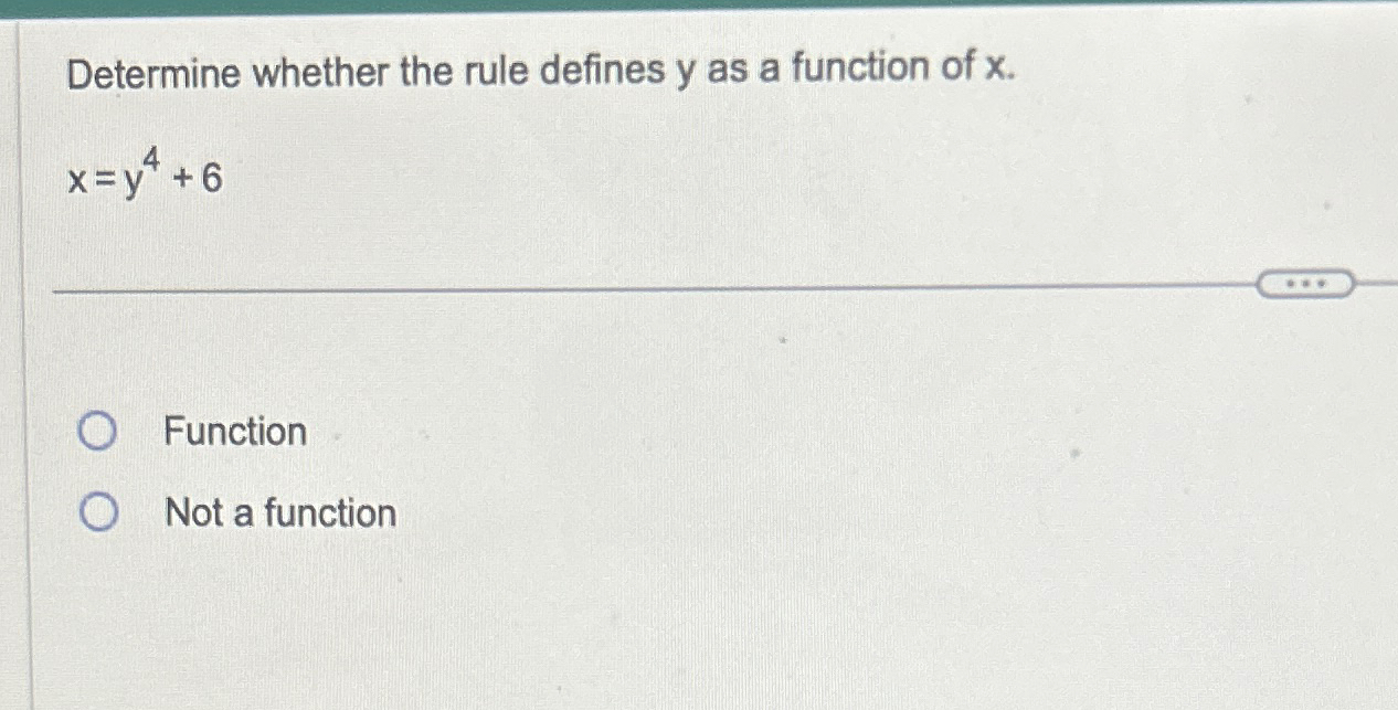 Solved Determine whether the rule defines y ﻿as a function | Chegg.com
