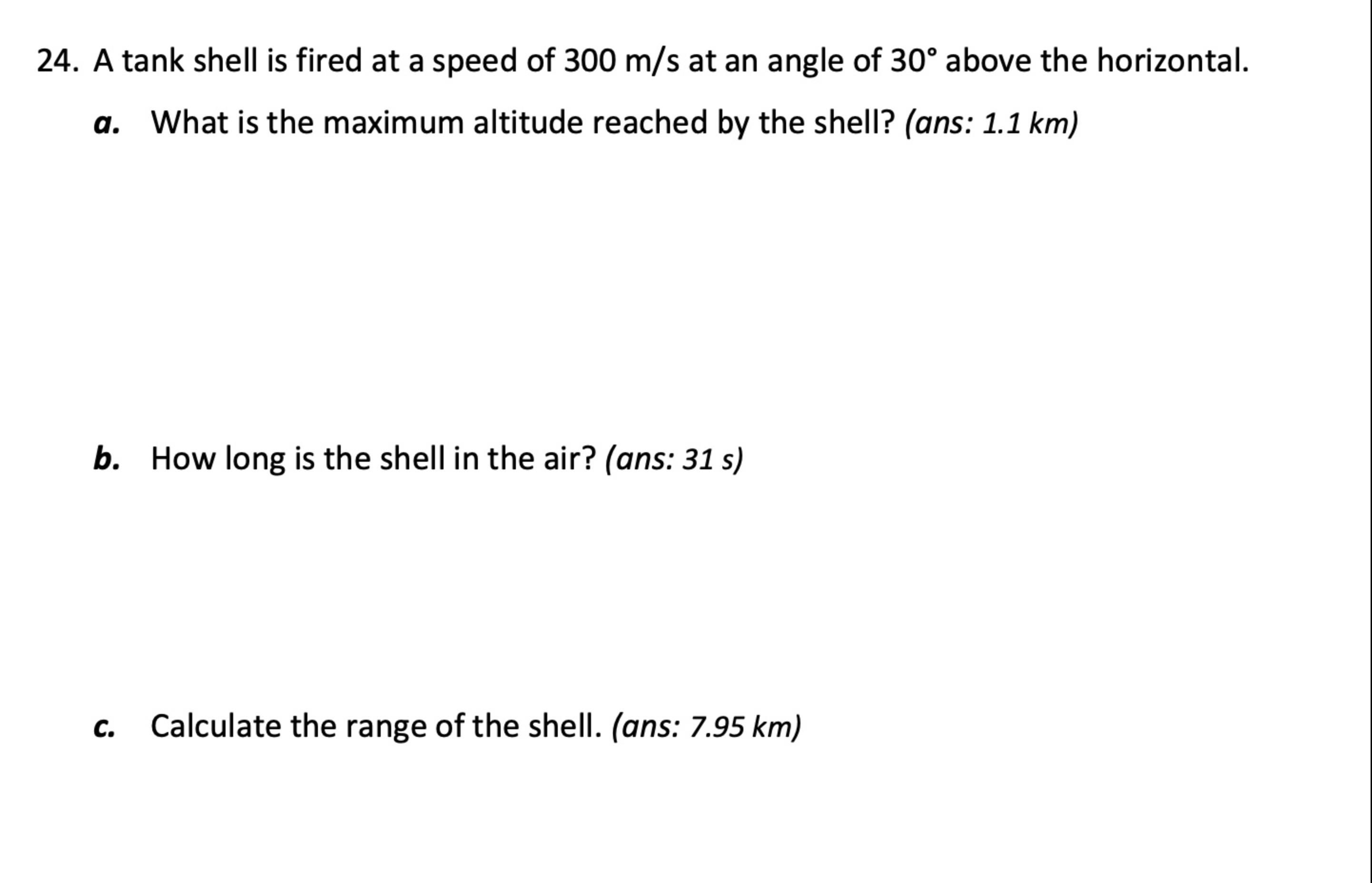 Solved Please only solve using kinematic equations as I am | Chegg.com