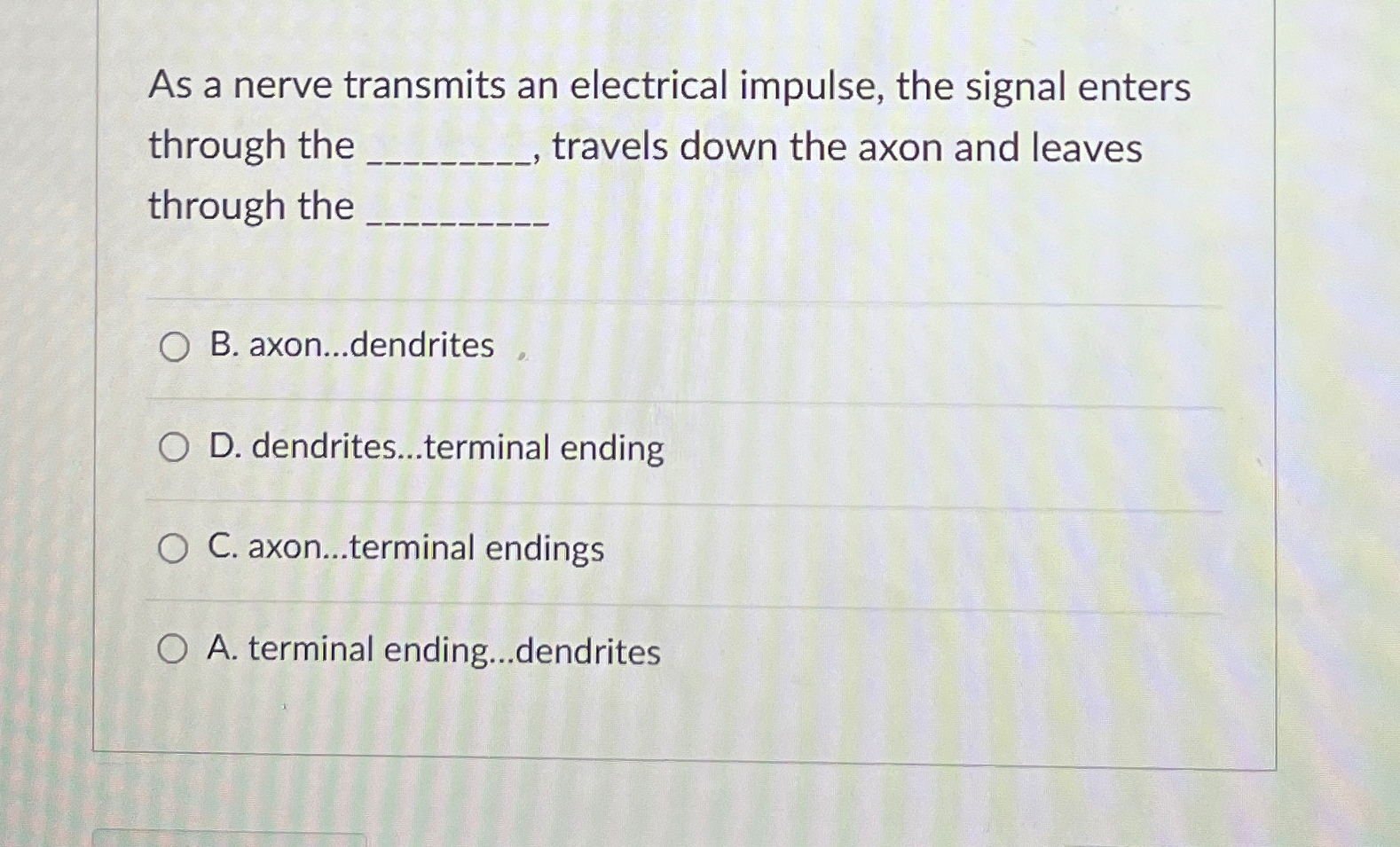 Solved As a nerve transmits an electrical impulse, the | Chegg.com