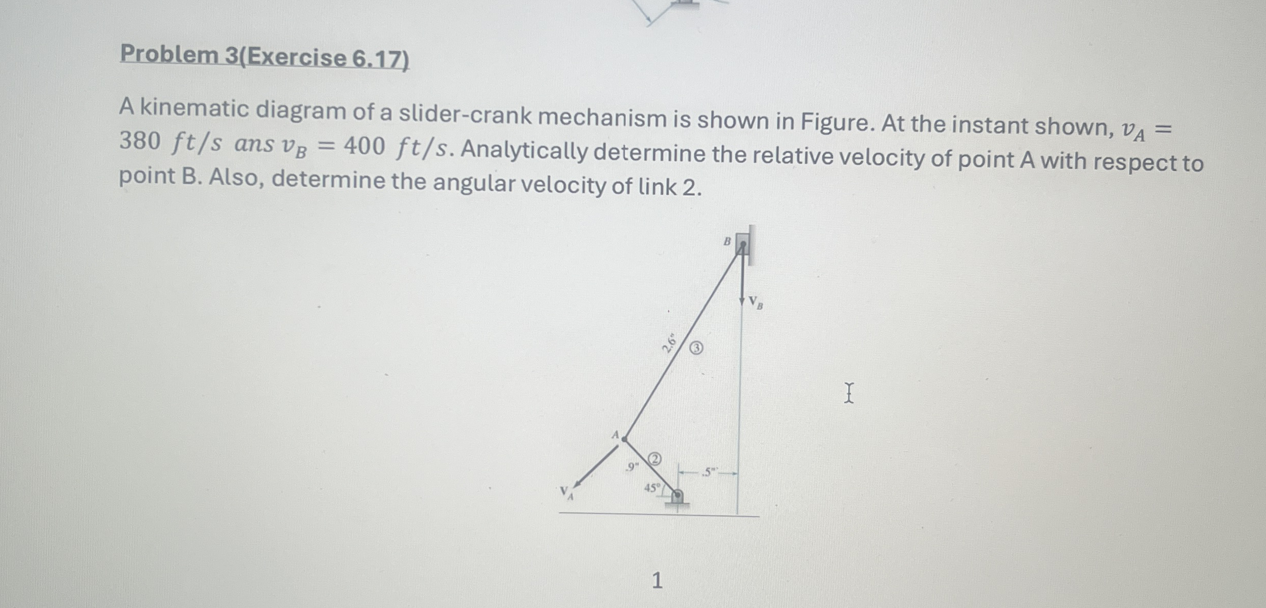 Solved by an EXPERT Problem 3(Exercise 6.17)A kinematic diagram of a | Chegg.com