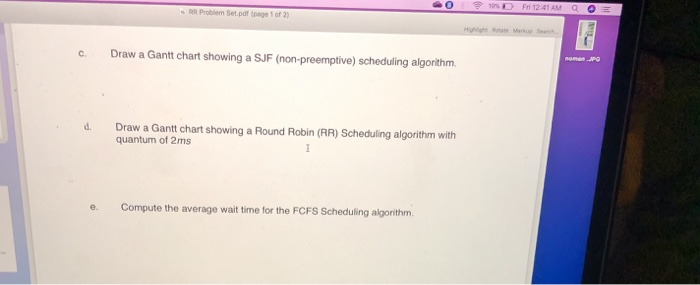 Solved Round Robin and Other Scheduling Algorithms Problem | Chegg.com