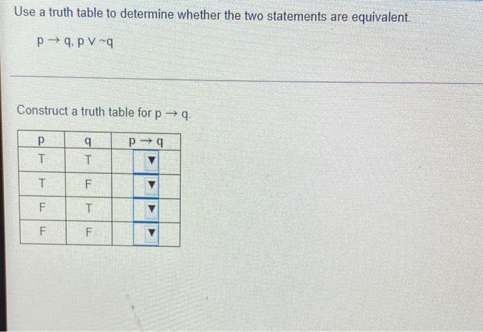 Solved Use a truth table to determine whether the two | Chegg.com