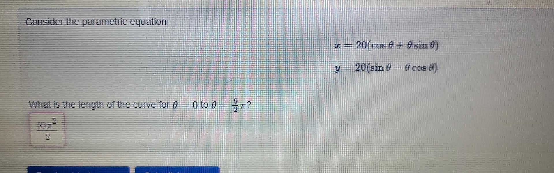 Solved Consider the parametric equation | Chegg.com