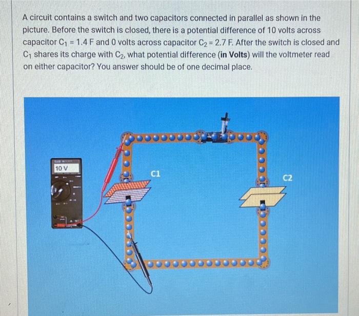Solved A circuit contains a switch and two capacitors | Chegg.com