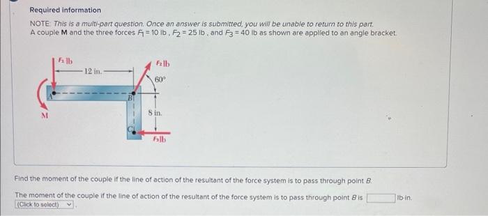 Solved Required information NOTE: This is a mult-part | Chegg.com